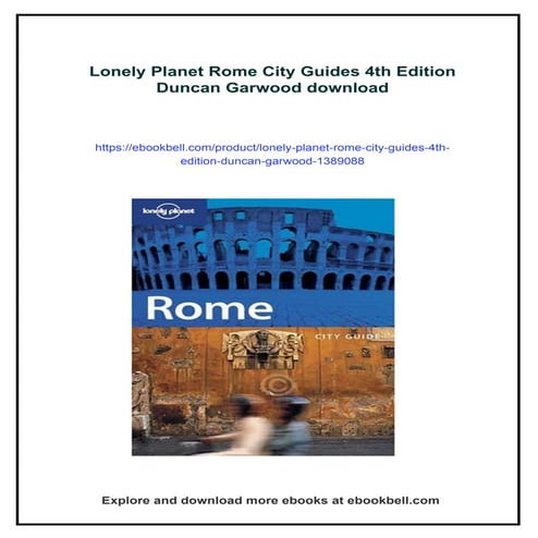 Lonely Planet Rome City Guides 4th Edition Duncan Garwood | PDF