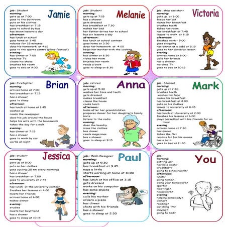 Daily Routines Speaking Cards | DOC