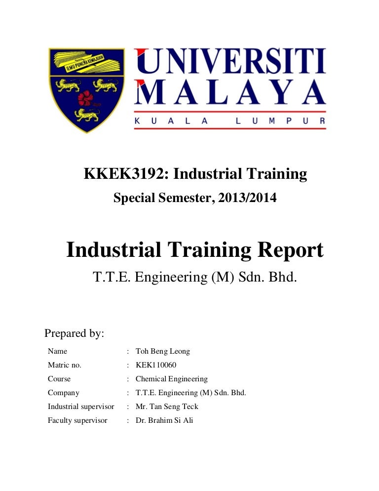 KKEK3192 Industrial Training Report kkek3192-industrial-training-report