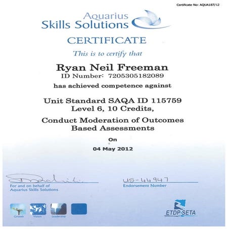 Moderator Certificate | PDF