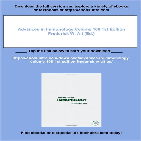 Advances in Immunology Volume 108 1st Edition Frederick W. Alt (Ed.) | PDF