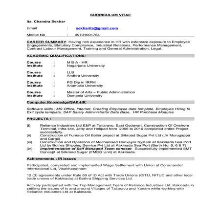 Chandrasekhar CV | DOC
