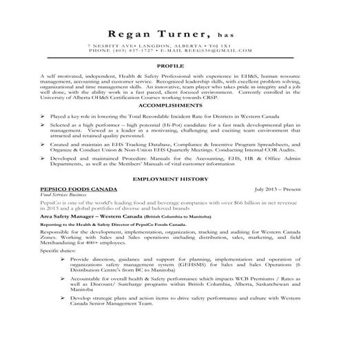 Regan Turner Resume | DOC