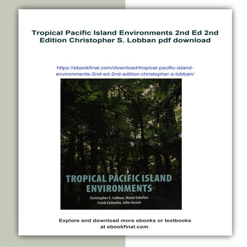 Tropical Pacific Island Environments 2nd Ed 2nd Edition Christopher S ...