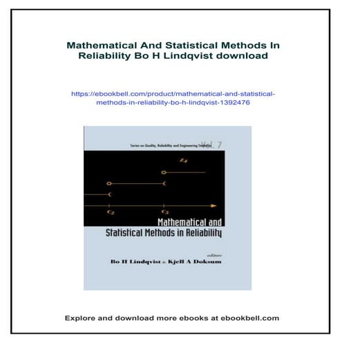 Mathematical And Statistical Methods In Reliability Bo H Lindqvist | PDF