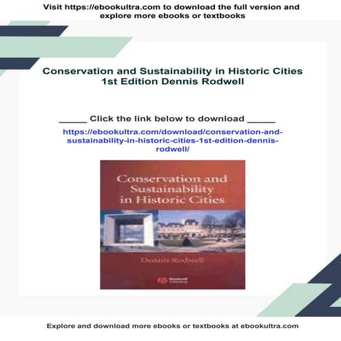 Conservation and Sustainability in Historic Cities 1st Edition Dennis ...