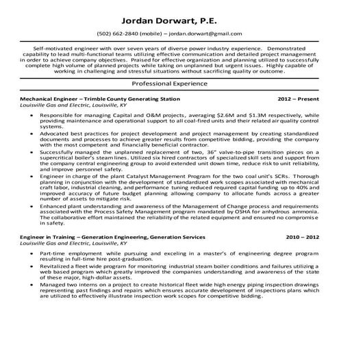 Jordan Dorwart, P.E. - Resume | PDF