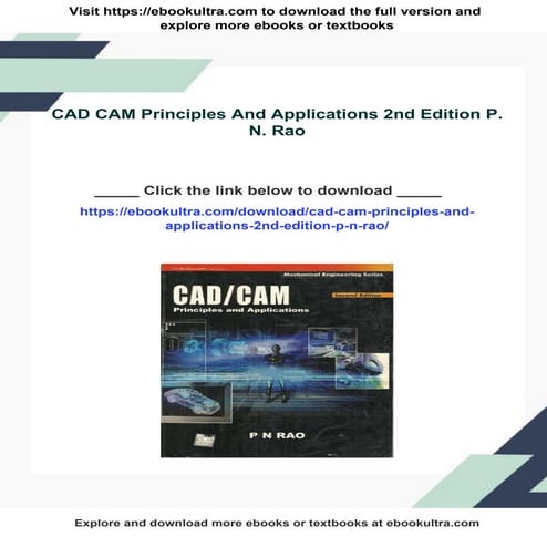 CAD CAM Principles And Applications 2nd Edition P. N. Rao | PDF