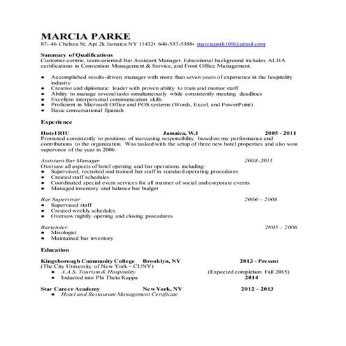 Marcia Parke Resume | DOCX