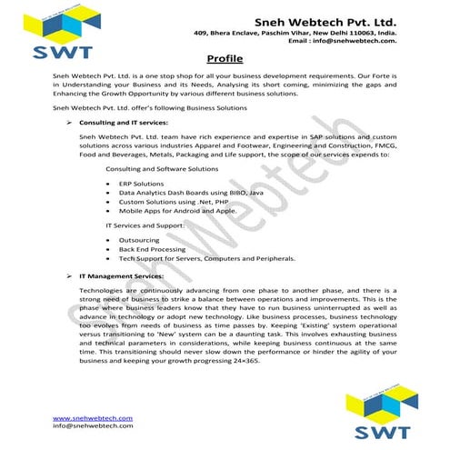 SWT Profile | PDF