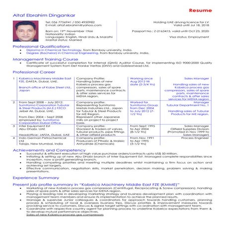 Resume - Altaf Ebrahim Dingankar | PDF