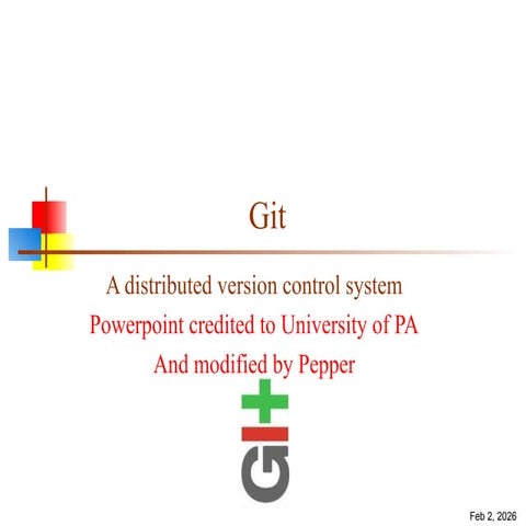 git presentation tutorial basics commands second | PPT
