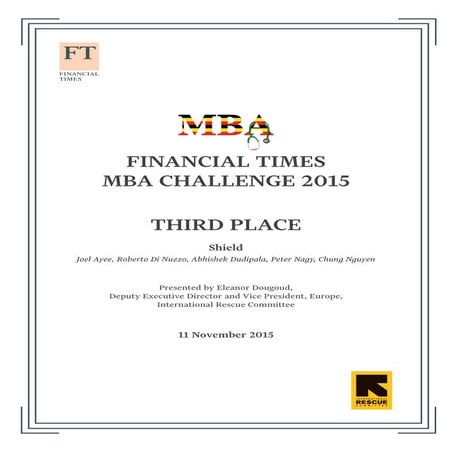 MBA Challenge 2016 - 3rd place certificate | PDF