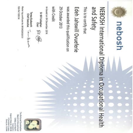 OSHA GENERAL INDUSTRY-- CONSTRUCTION ID