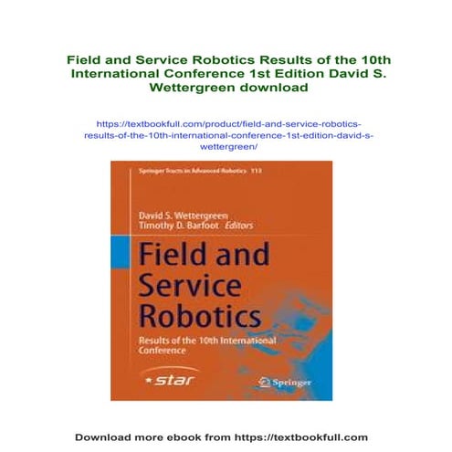 Field and Service Robotics Results of the 10th International Conference ...