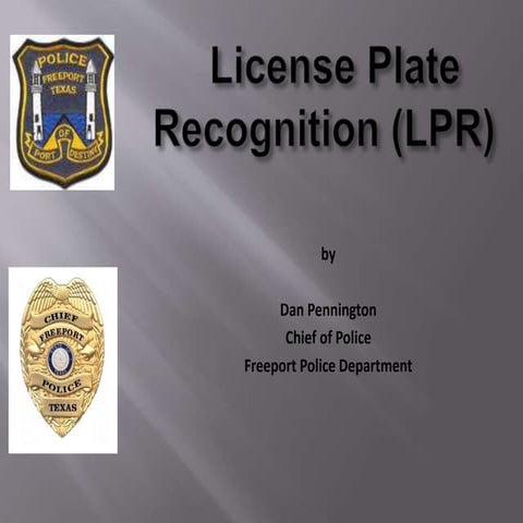 LPR PPT | PPTX | Cameras and Camcorders | Consumer Electronics