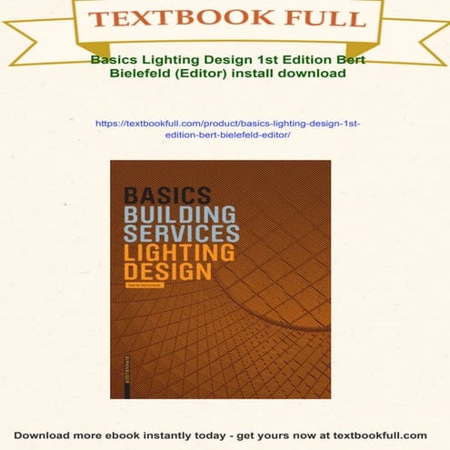 Basics Lighting Design 1st Edition Bert Bielefeld (Editor) | PDF
