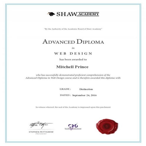 Mitchell Prince-Advanced Web Design Diploma | PDF | Free Download