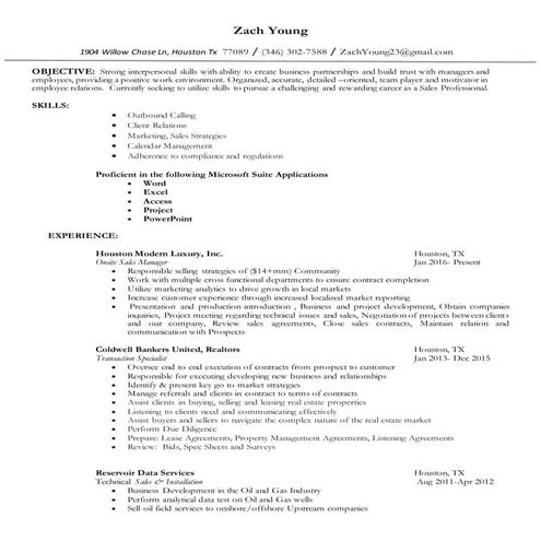Zach Young Resume | DOCX