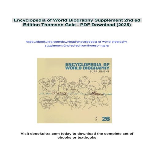 Encyclopedia of World Biography Supplement 2nd ed Edition Thomson Gale ...