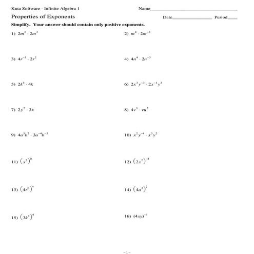 Properties of Exponents | PDF