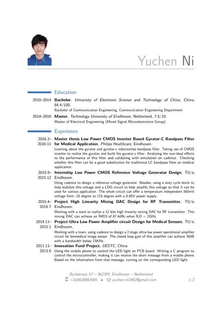 Resume- Yulei Qian | PDF