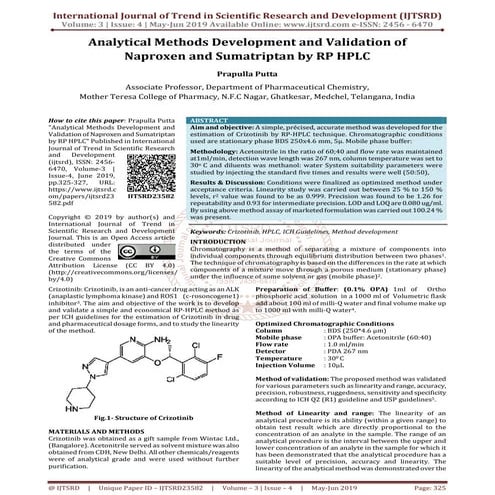 Analytical Methods Development and Validation of Naproxen and Sumatriptan by RP HPLC | PDF