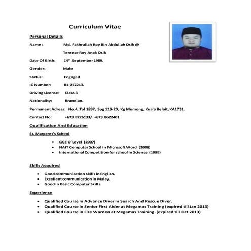 Curriculum Vitae roy | DOCX