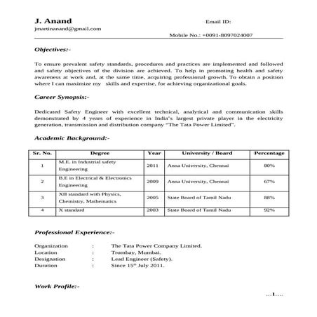 Anil Resume | DOCX