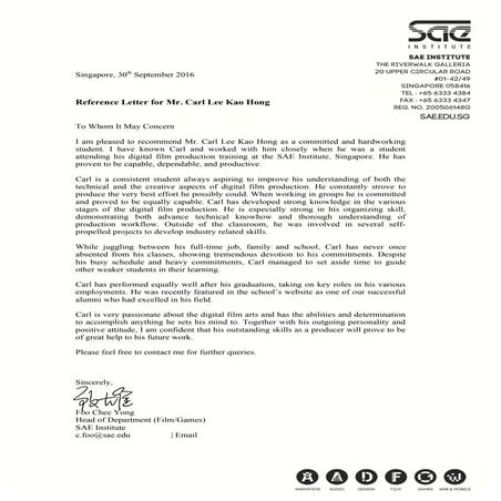Recommendation letter_Carl | PDF | Graduation | Personal Celebrations ...