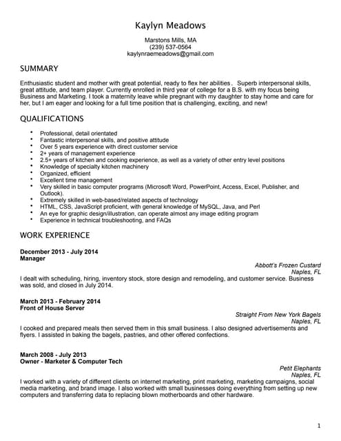 Braden Johnson Resume - August 2015 | PDF