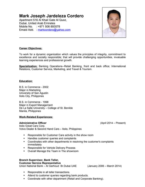 Updated Claims Resume | PDF