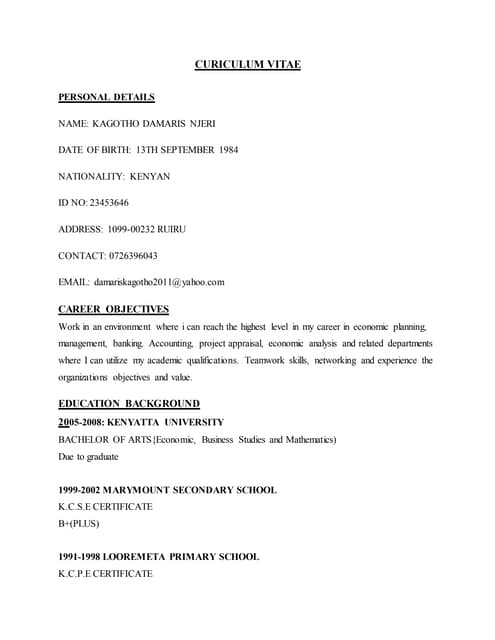 JACK CV updated | PDF | Secondary Education | Education