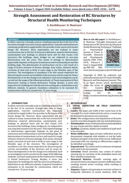 Assessment of structural integrity of G+2 storied old building for ...