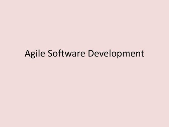 Agile software development, principles, patterns, and practices Chapter 1 | PPT