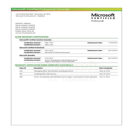 MS_Learning_Transcript.PDF | Computing | Technology & Computing