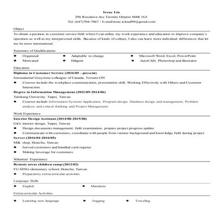 Irene_Resume_WPS1 | PDF