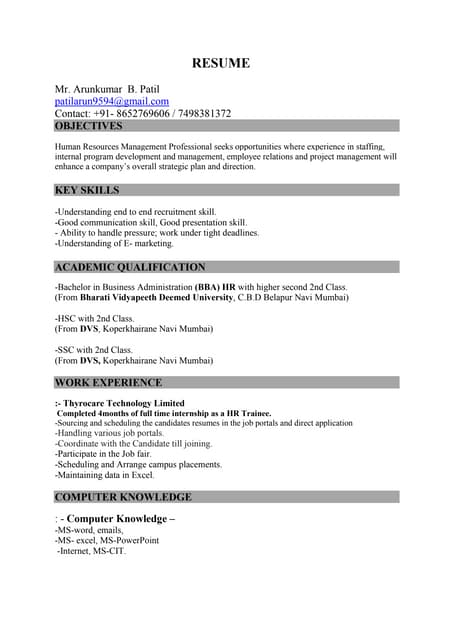 Kavitha Resume | DOC