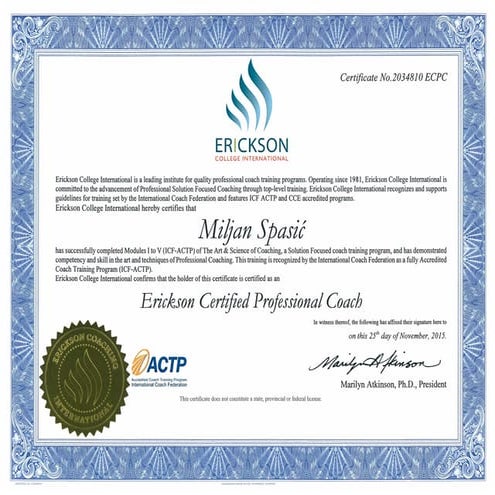 Spasic, Miljan ECPC Certificate | PDF