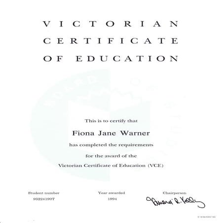 VCE - FWarner | PDF