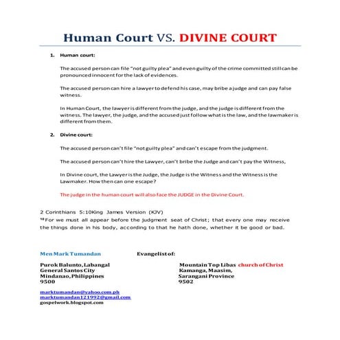 Human Court VS DIVINE COURT | DOCX