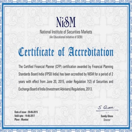 SEBI Accreditation Certificate | PDF