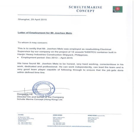 SMC Certificate of Employment | PDF