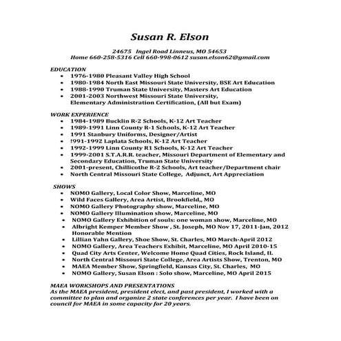Susan Elson presentations