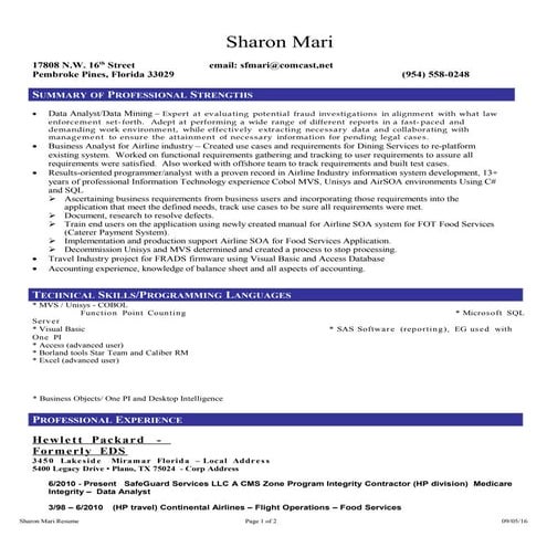 Sharon Mari resume | DOC