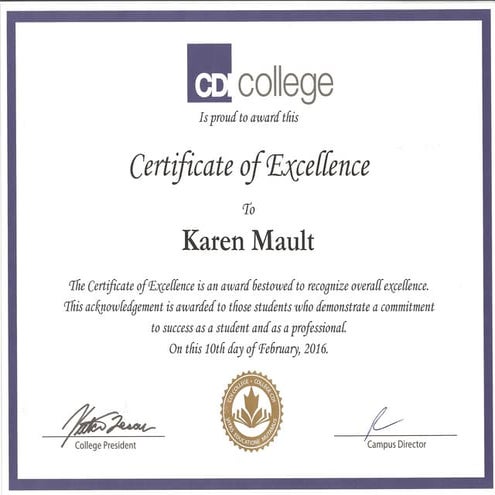 Certificate of Excellence