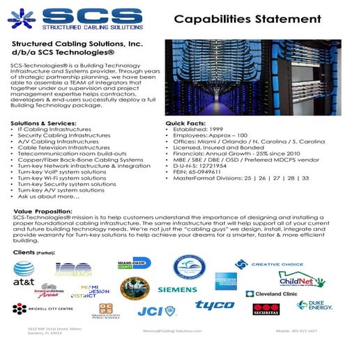 1- SCS Capabilities Statement Monica | PDF