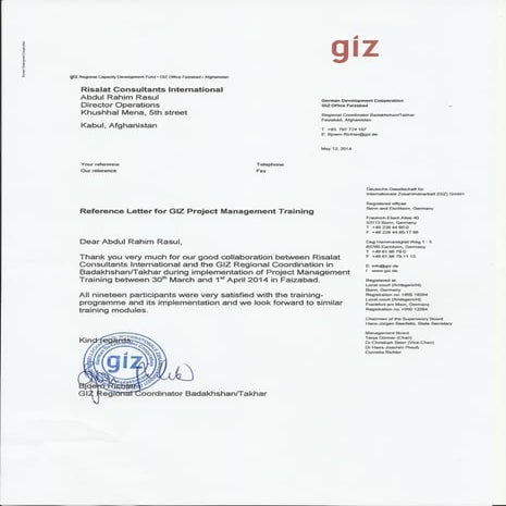 GIZ Letter PM | PDF