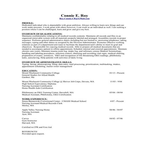 CONNIES RESUME2mon | PDF