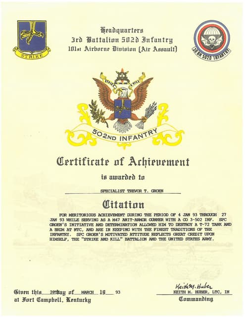 Army Achievement Medal | PDF